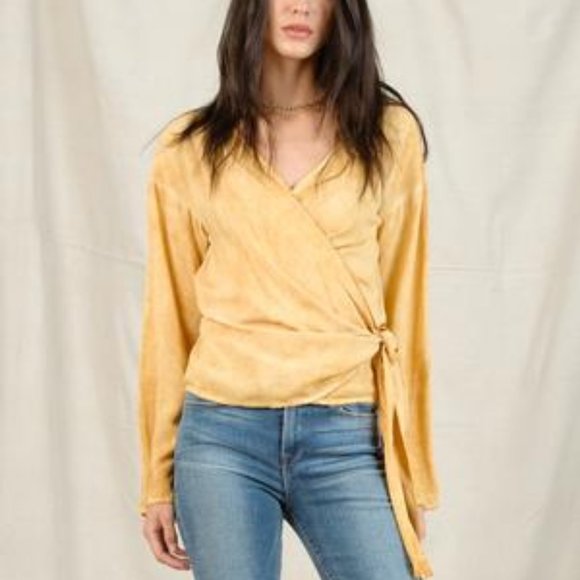 NYTT | Tops | Nytt Womens Gabi Bell Wrap Top Yellow Mustard New With ...